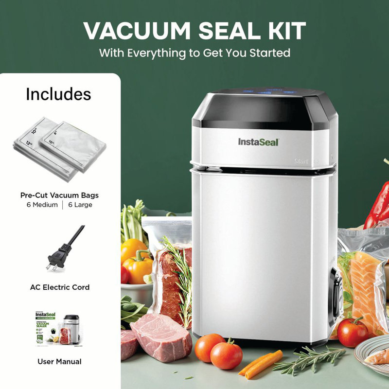 Instaseal Airtight Double Seal Upright Bag Food Vacuum Sealer With 12 Bags & Reviews - Wayfair ...